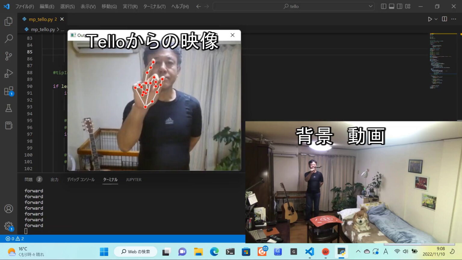 Pythonを使いTello（ドローン）でOpenCV（顔認識）から自動追尾をしてみる!☺ - マッキーの趣味のドローン